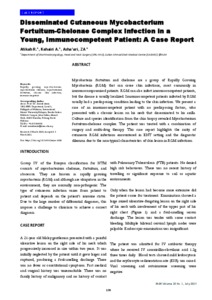 Disseminated cutaneous mycobacterium fortuitum-chelonae complex infection in a young ...